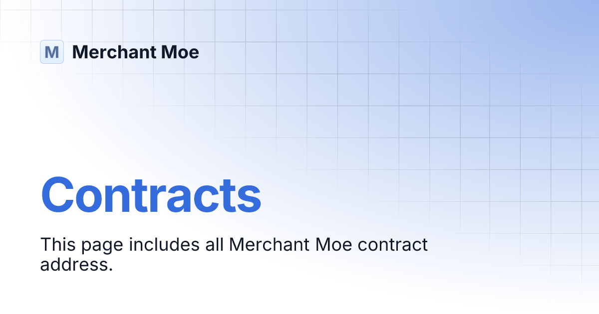 Contracts | Merchant Moe